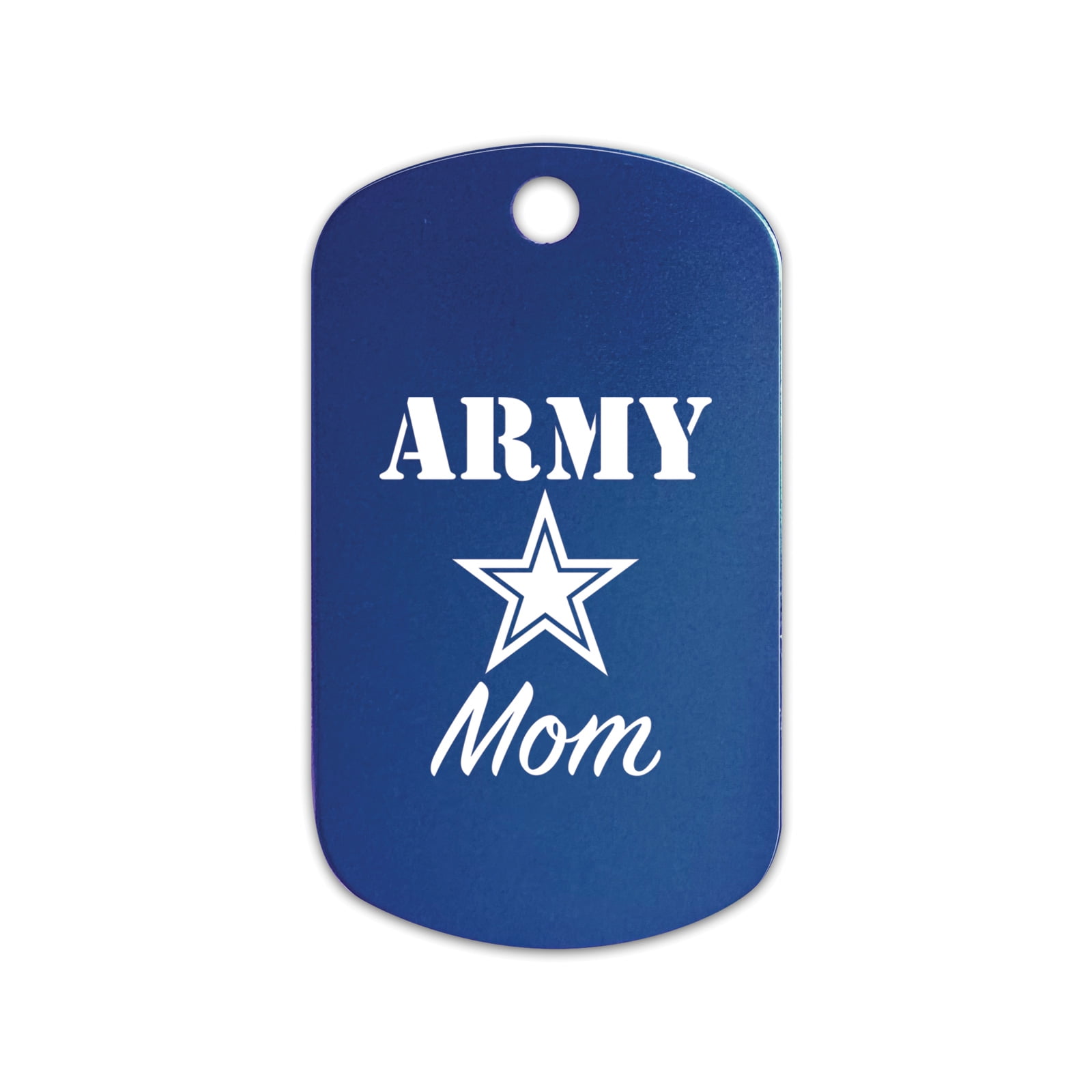Army Mom GI Dog Tag Aluminum Keychain millitary pride support - Blue ...