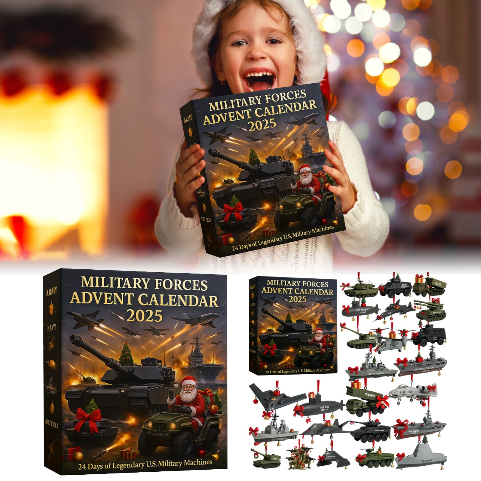 Army, Navy and Air Force, Plane Armed Forces Arrival Calendar, 24 Days ...