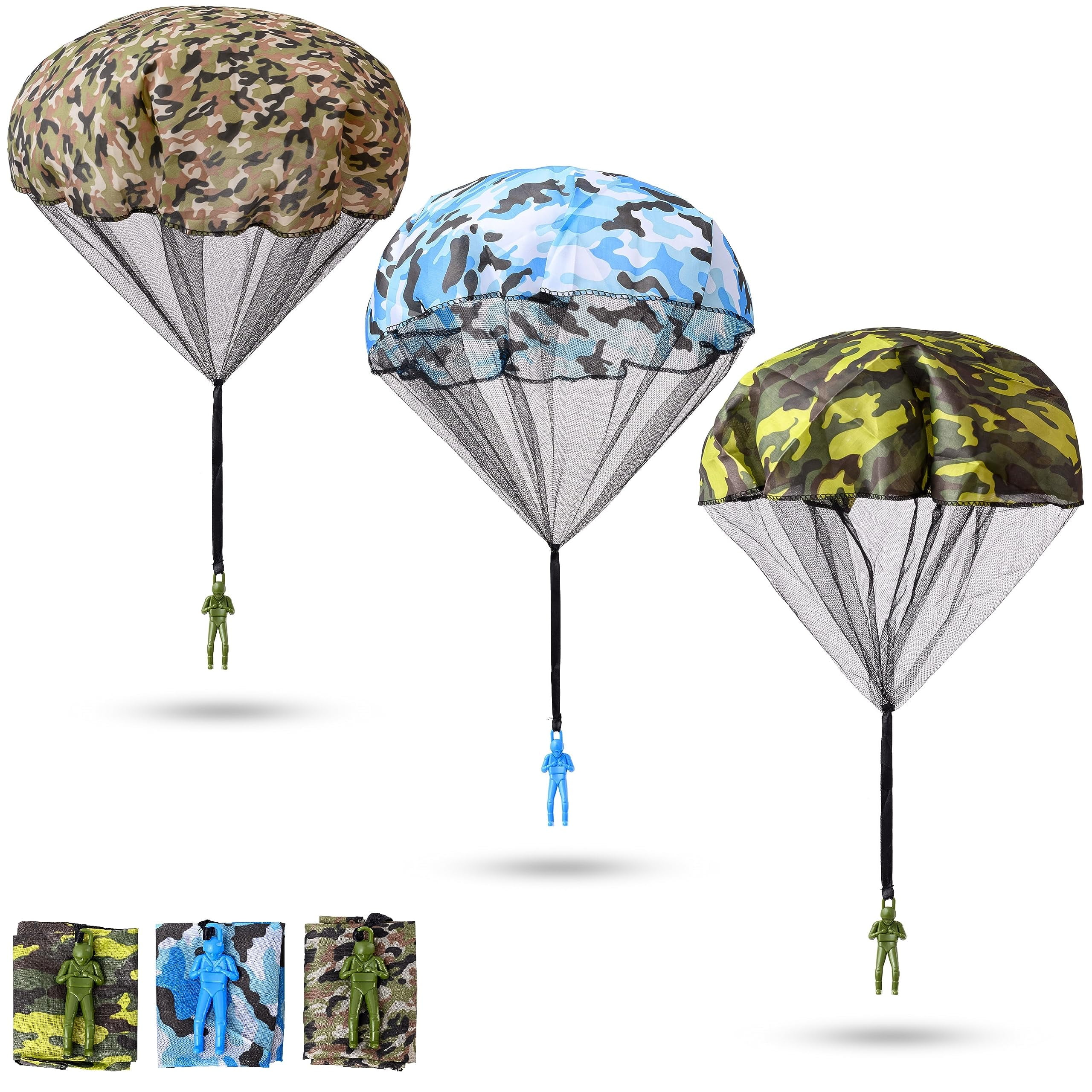 Army Parachute Toys for Kids - Tangle Free Outdoor Flying Parachute Men ...