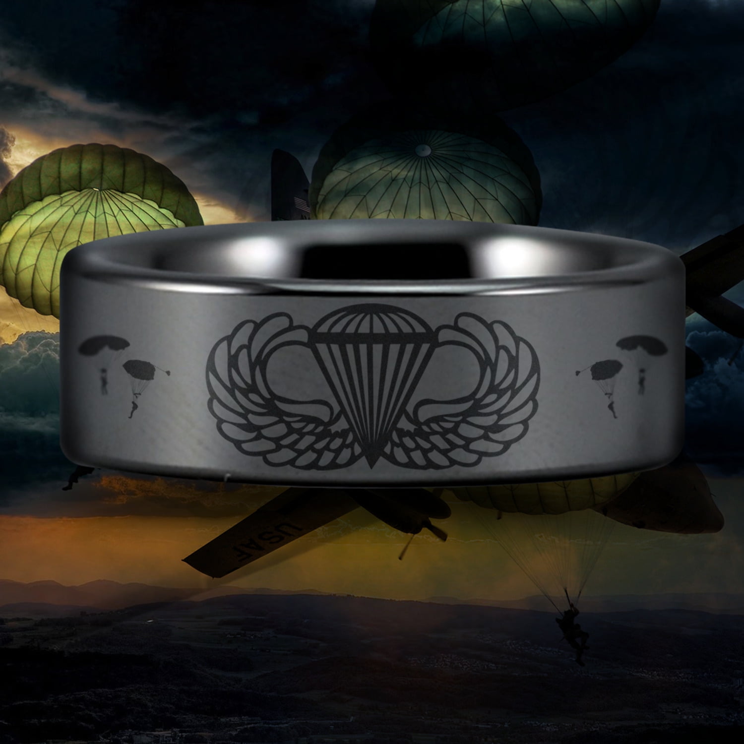 Army Paratrooper Style 2 Tungsten Carbide Ring - Walmart.com