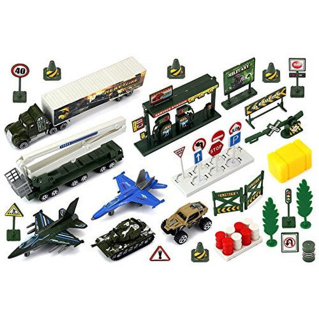 Army Platoon Military Metal 40 Piece Children's Toy Mini Vehicle ...