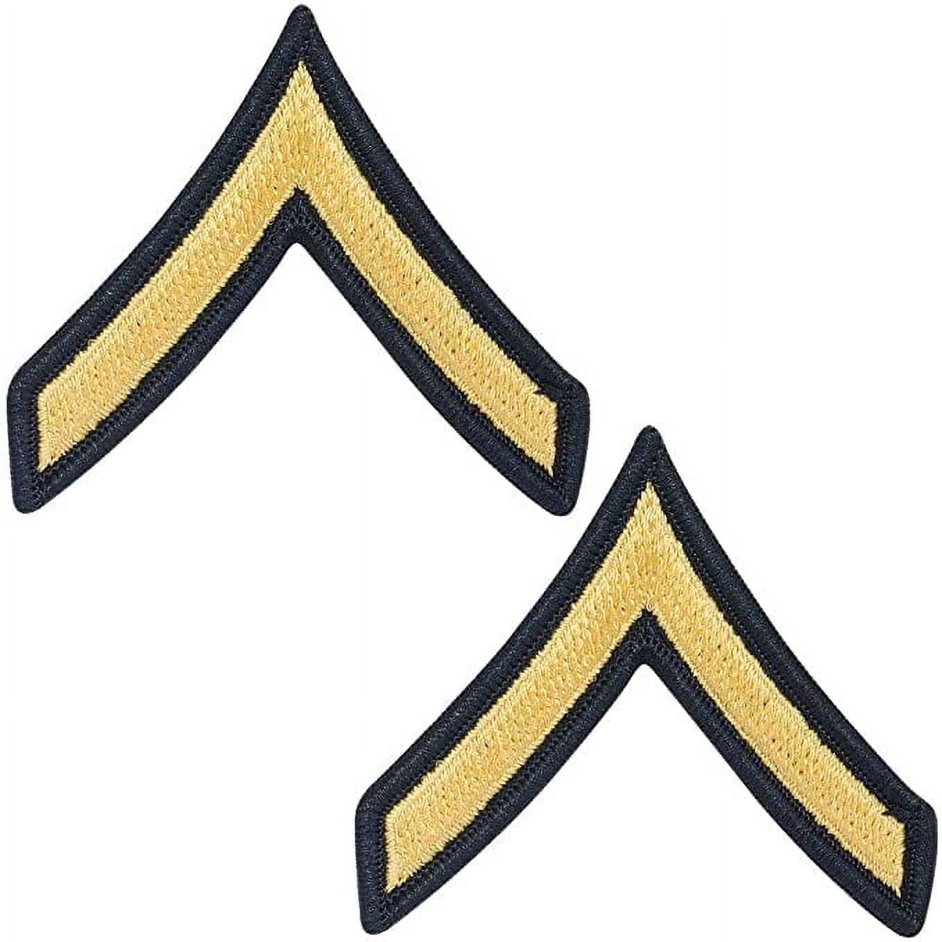 Army Private E-2 Gold on Green Rank Chevron Patches Pair - Male ...