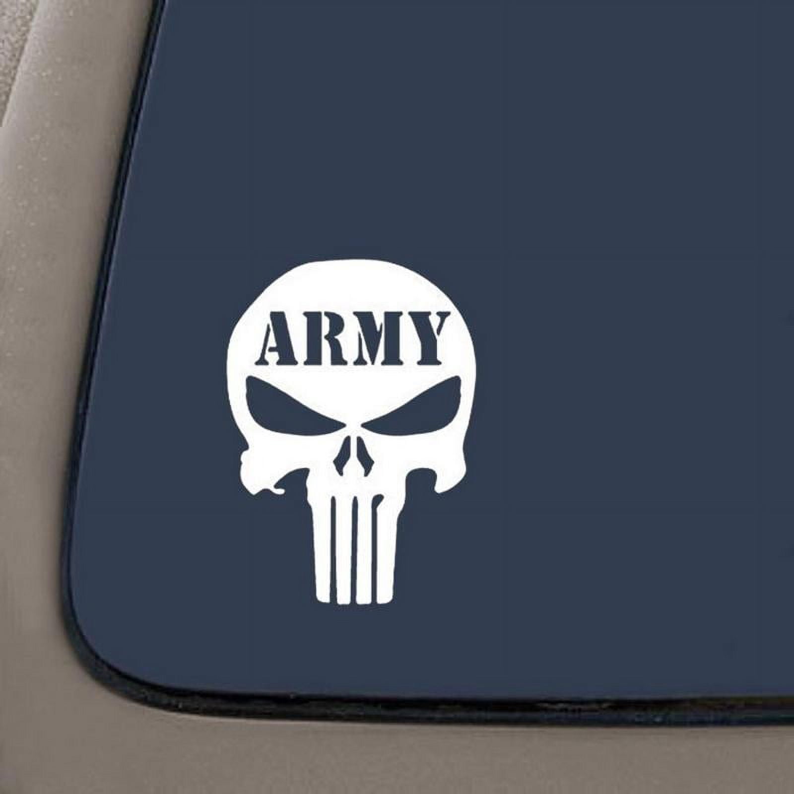 Army Punisher Skull Decal Sticker | 5.5-Inches By 4-Inches | White ...