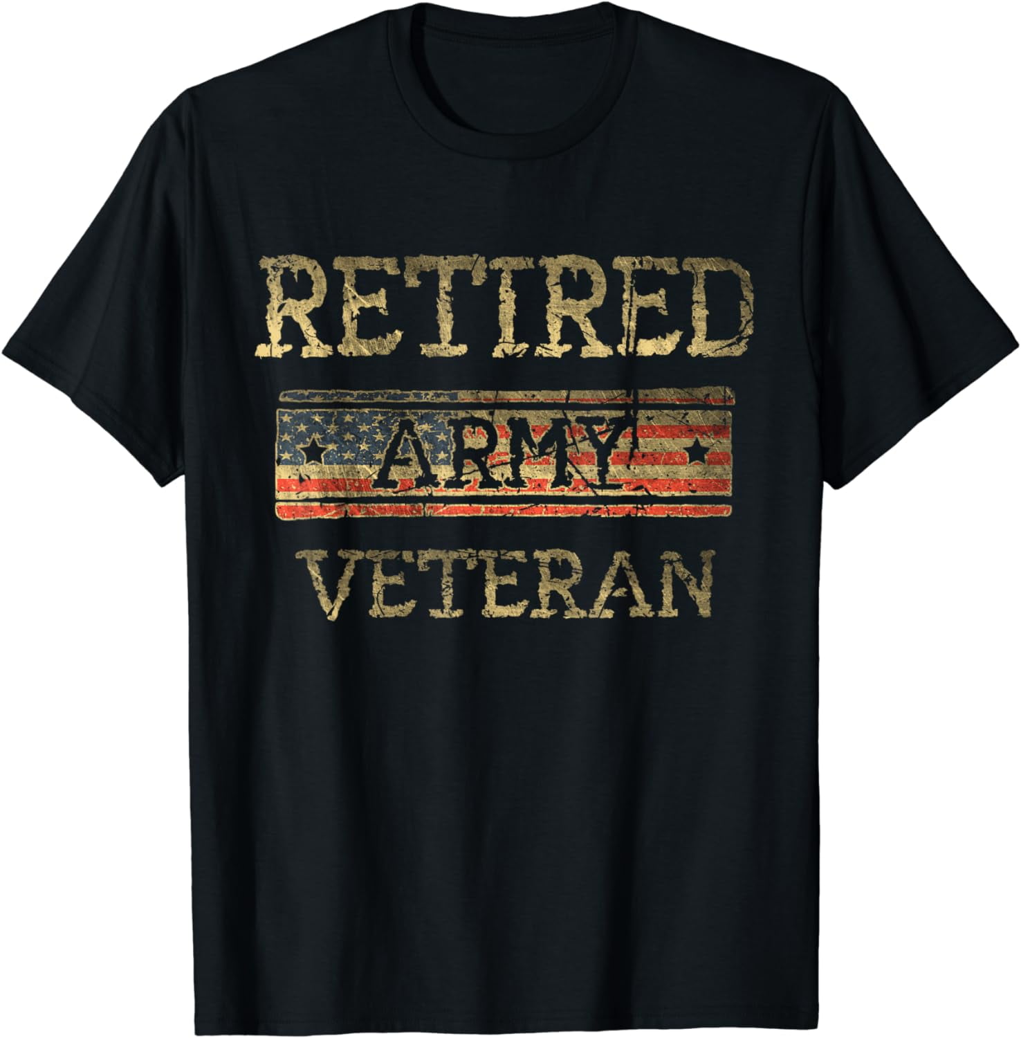 Army Retired Veteran Army American Flag Veteran Retirement T-Shirt ...