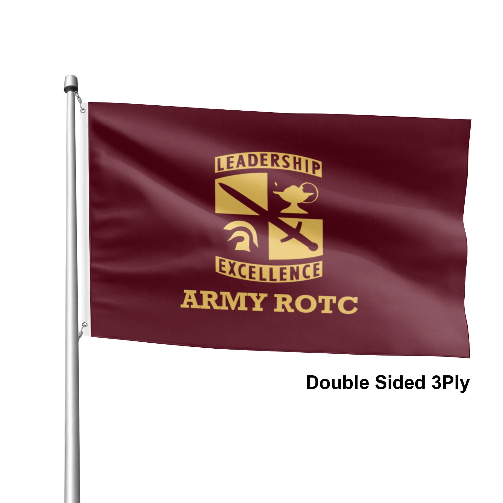 Army Rotc Flag, Army Flag Double Sided 3 Ply Leadership Excellence Flag Banner with 2 Brass ...