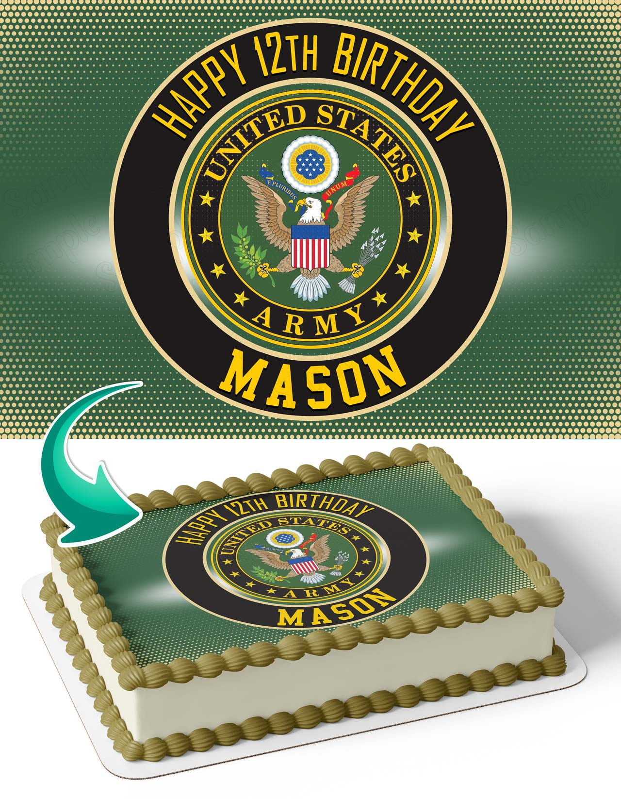 Army Seal Logo U S Army Emblem Military Edible Image Cake Topper ...