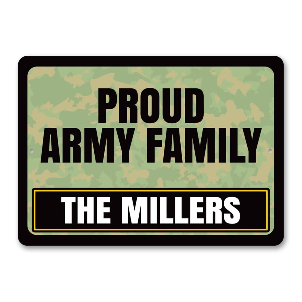 Army Sign, Custom Proud United States Army Family Sign, Family Name ...