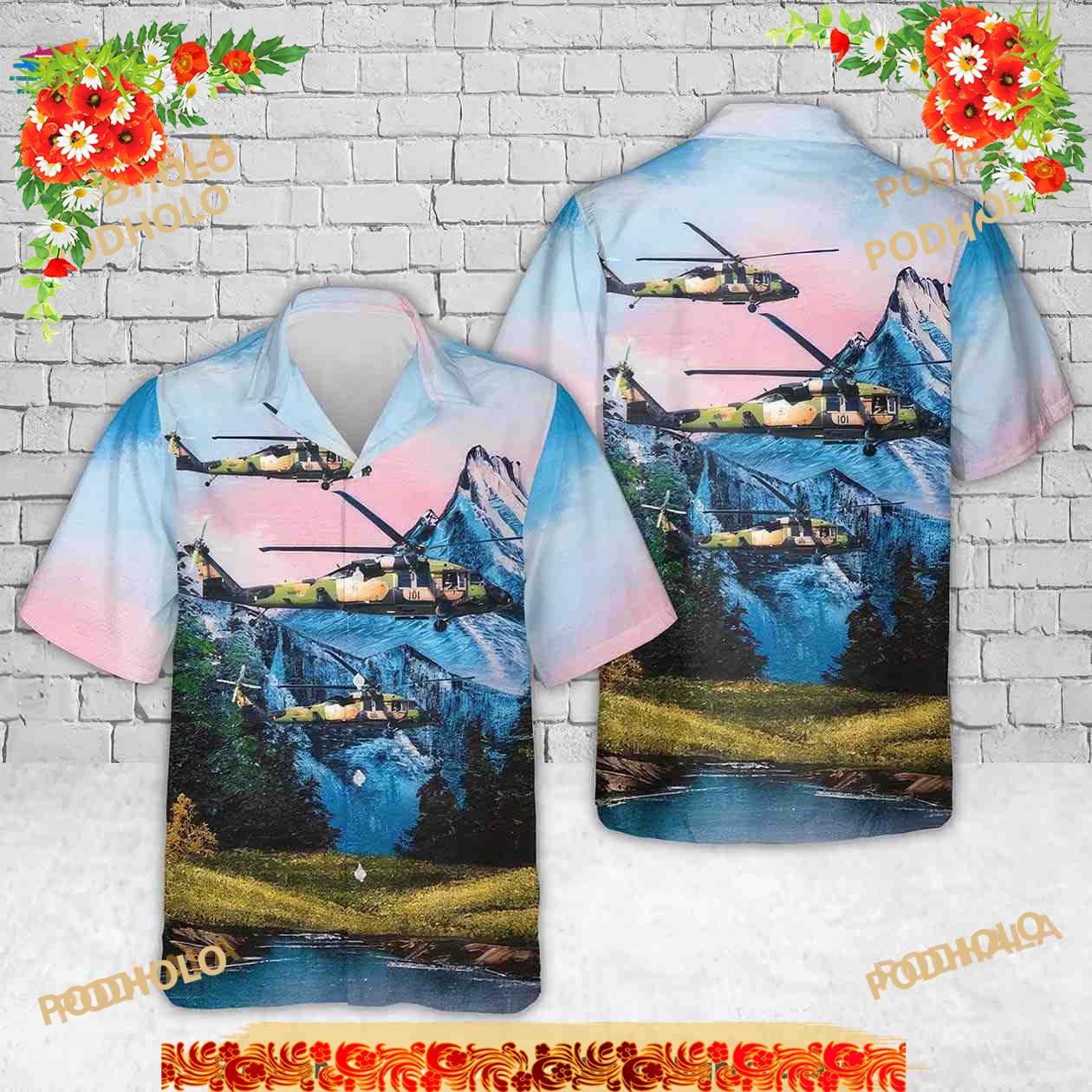 Army Sikorsky S-70a-9 Blackhawk A25-101 Pegasus Hawaiian Shirt ...