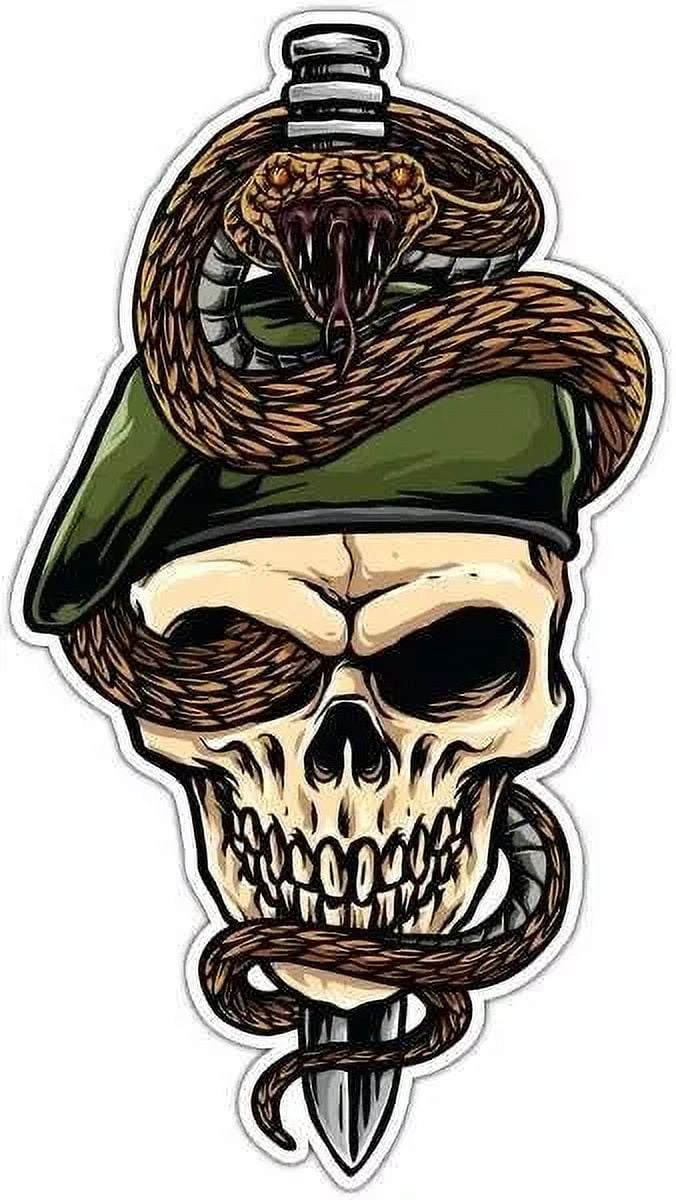 Army Skull Snake Green Beret Military Car Window Stickerphone Decal ...