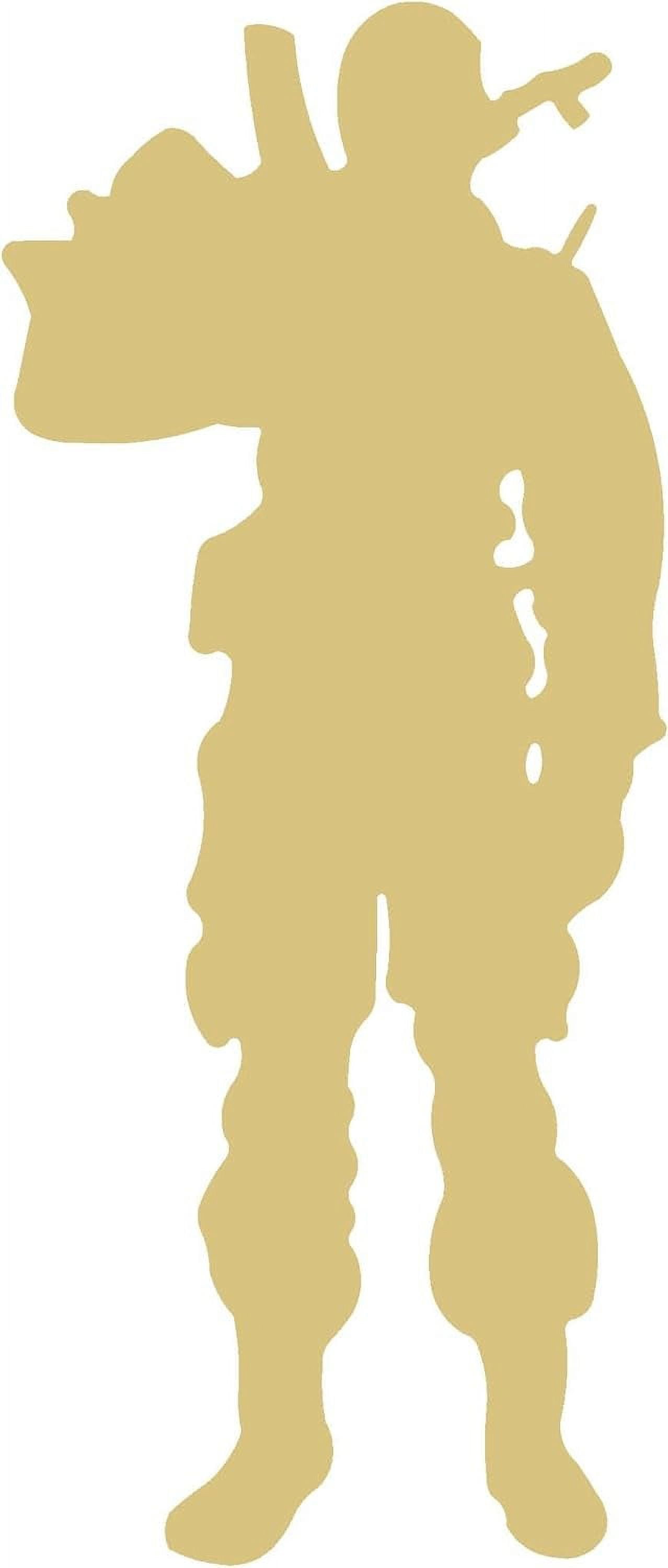 Army Soldier Cutout Unfinished Wood Warrior GI Fighter Infantry ...