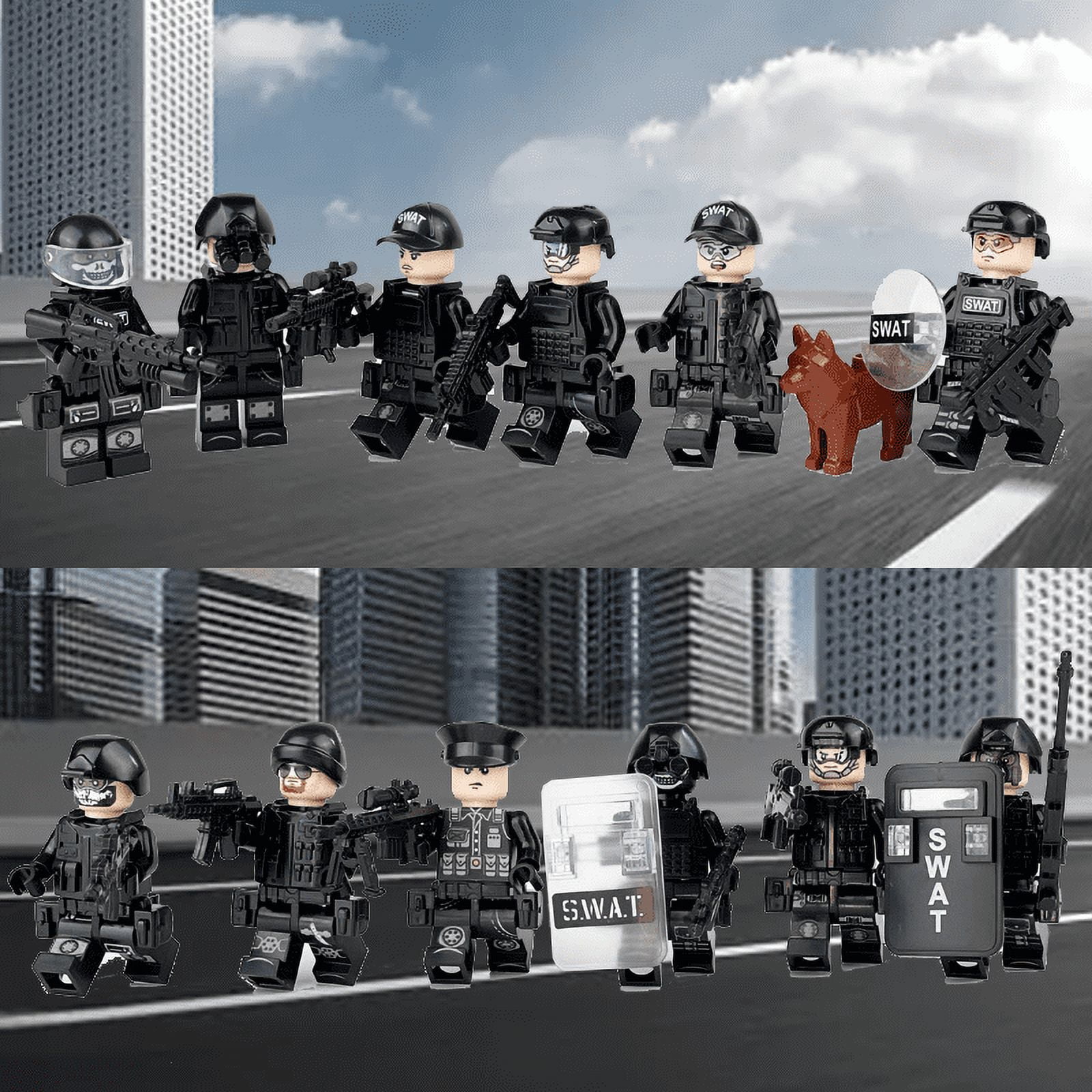 Army Soldier Toys SWAT Minifigurine set 12pcs Warrior Building Blocks ...