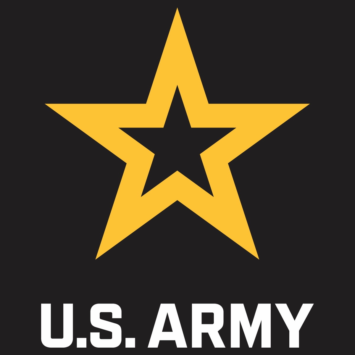 Army Star Logo with Black Background Vinyl Transfer 3.8" Decal ...