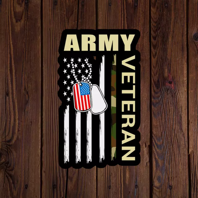 Army Sticker Us Army Veteran American Flag Dog Tags Novelty Car Sticker ...