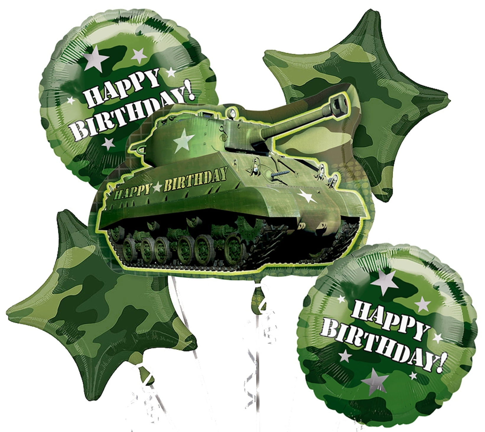 Army Tank Camouflage Party Supplies Birthday Balloon Bouquet ...