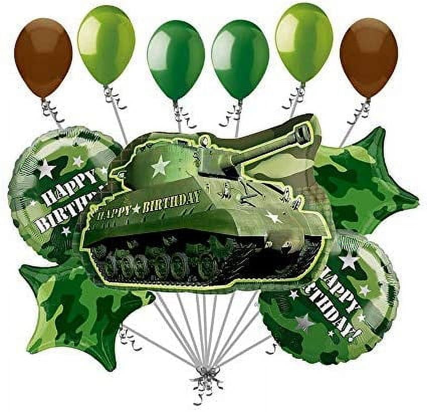 Army Tank Military Camouflage Party Supplies Birthday Balloon Bouquet ...