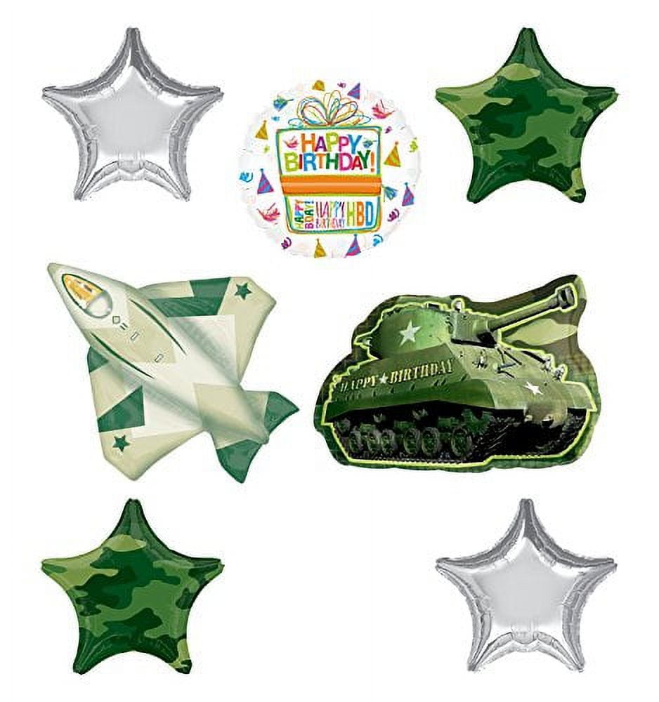 Army Tank and Jet Fighter Party Supplies Birthday Balloon Bouquet ...