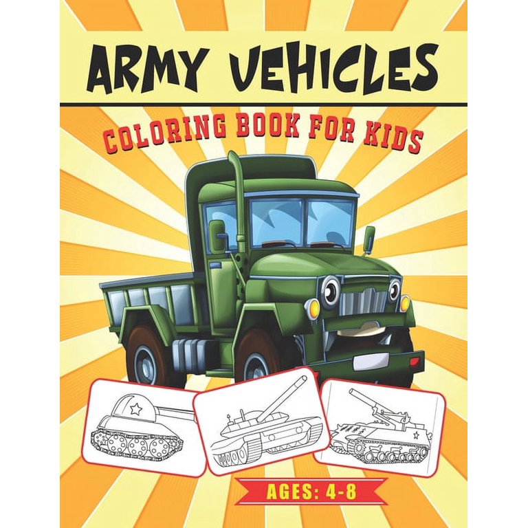 military vehicles coloring book