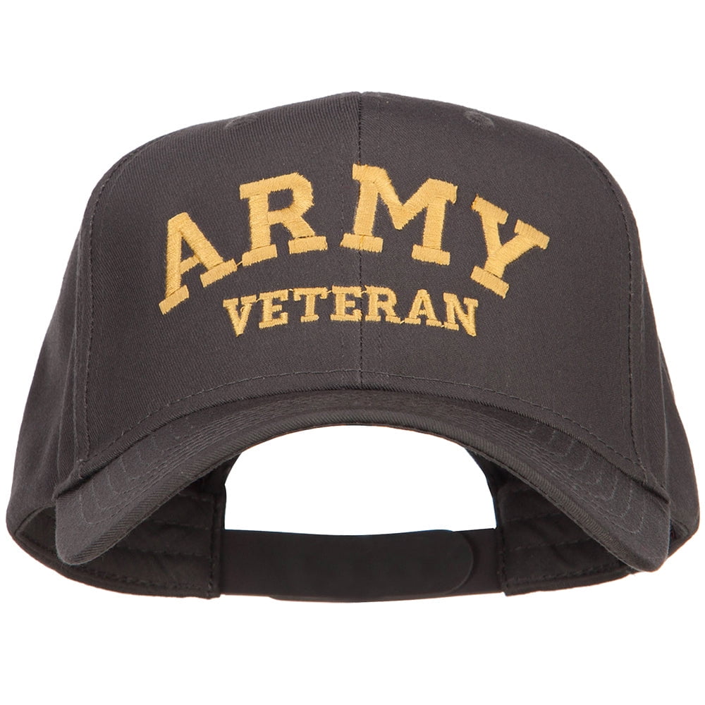 Army Veteran Letters Embroidered Cotton Cap - Charcoal OSFM - Walmart.com