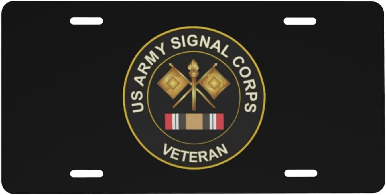 Army Veteran Signal Corps Car Front Fake License Plate Decoration ...