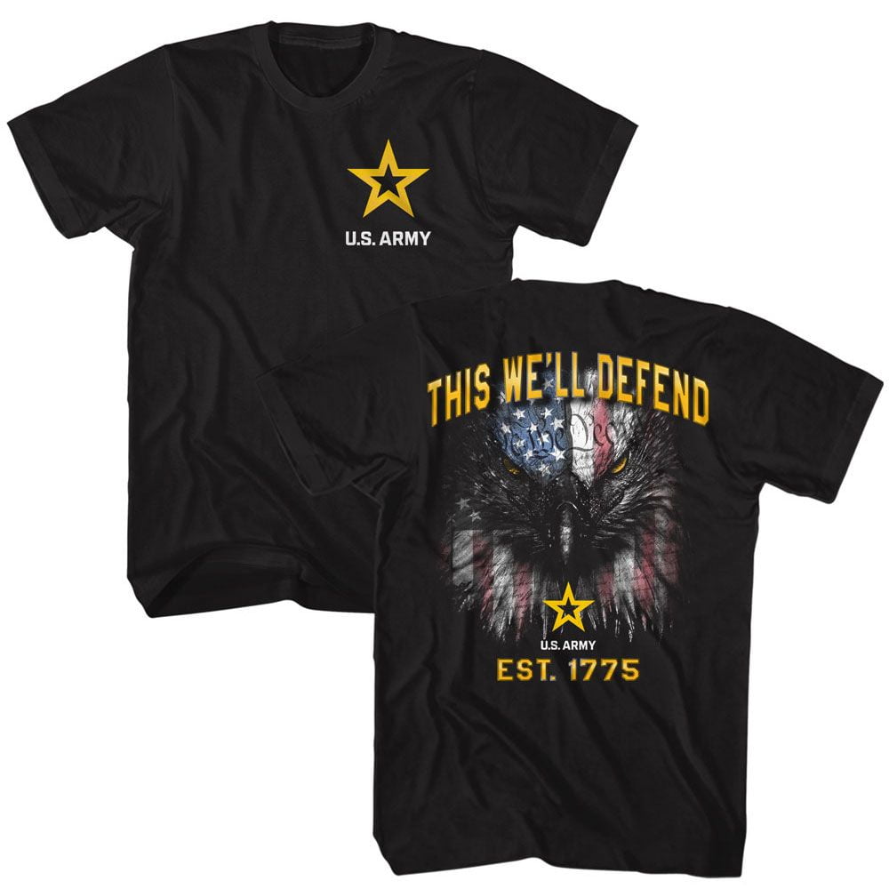 Army Well Defend Front And Back Black Adult T Shirt - Walmart.com
