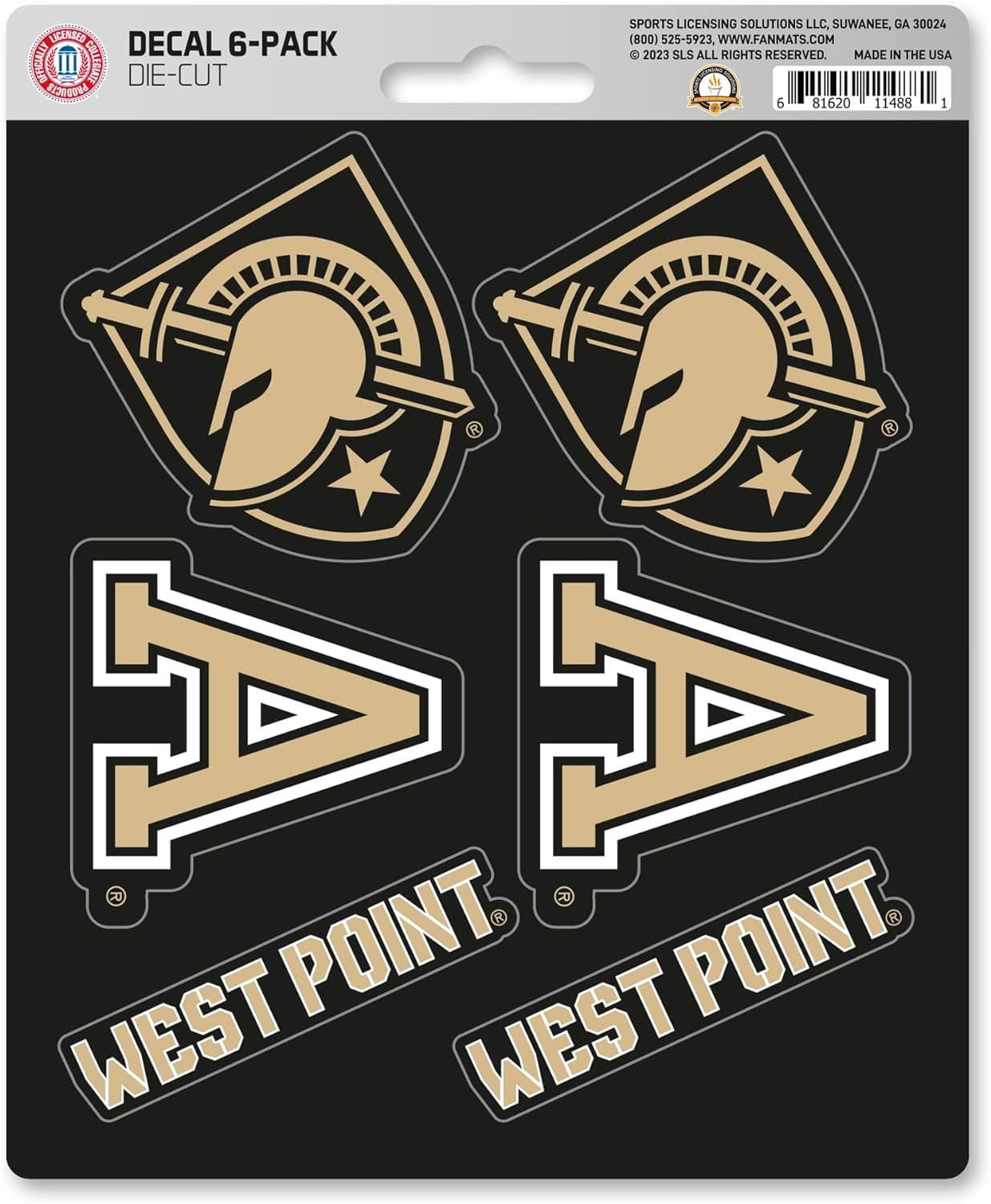 Army West Point Black Knights Cadets 6-Piece Decal Sticker Set, 5x6 ...