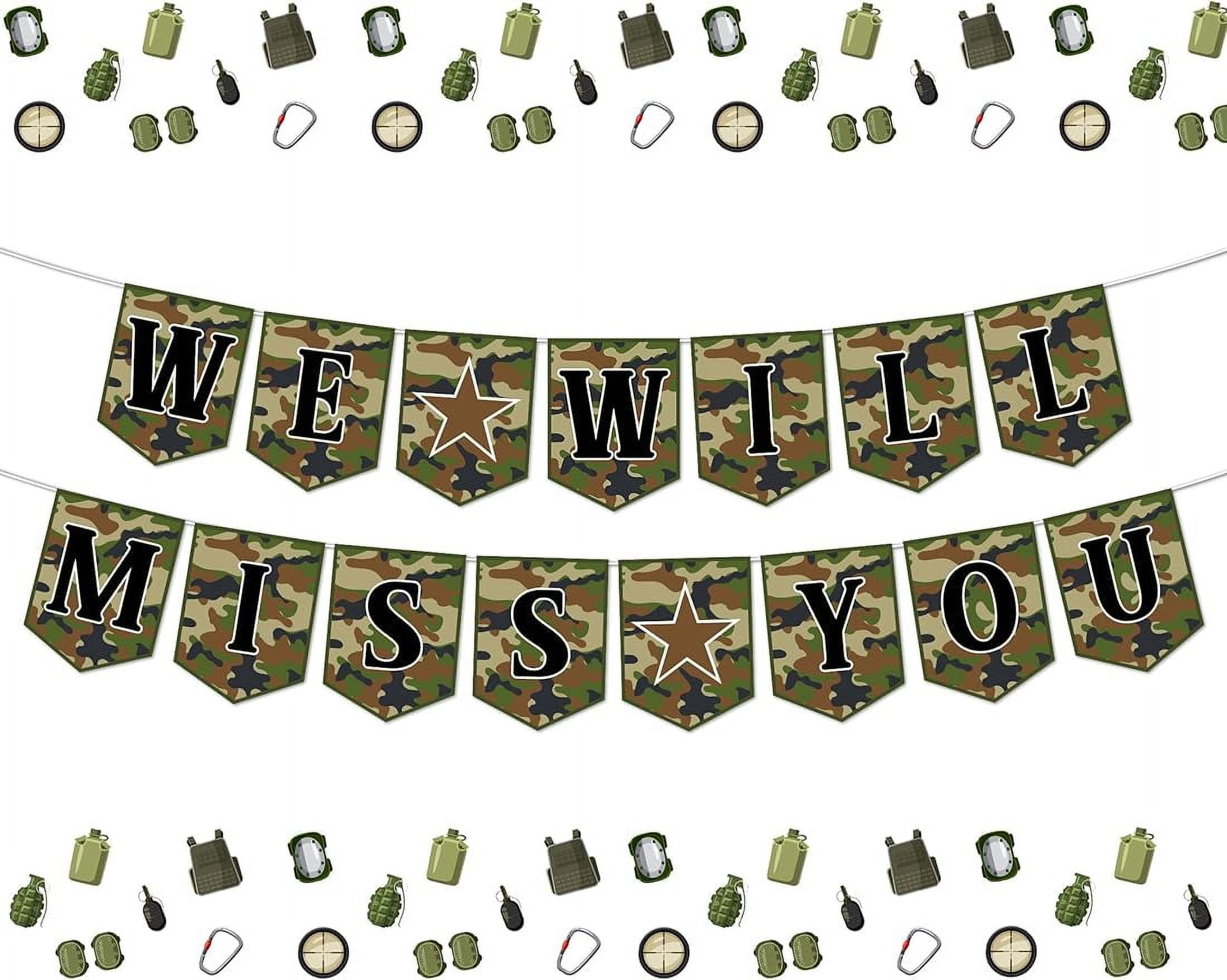 Army We Will Miss You Banner Army Going Away Themed Decor Army Farewell ...