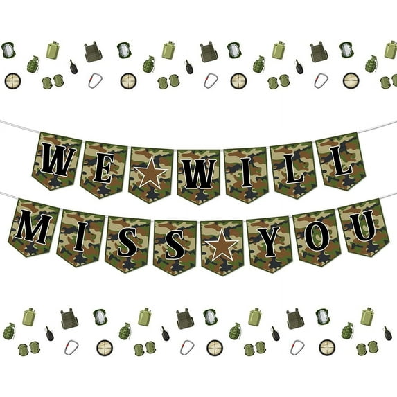 Army We Will Miss You Banner Army Going Away Themed Decor Army Farewell ...