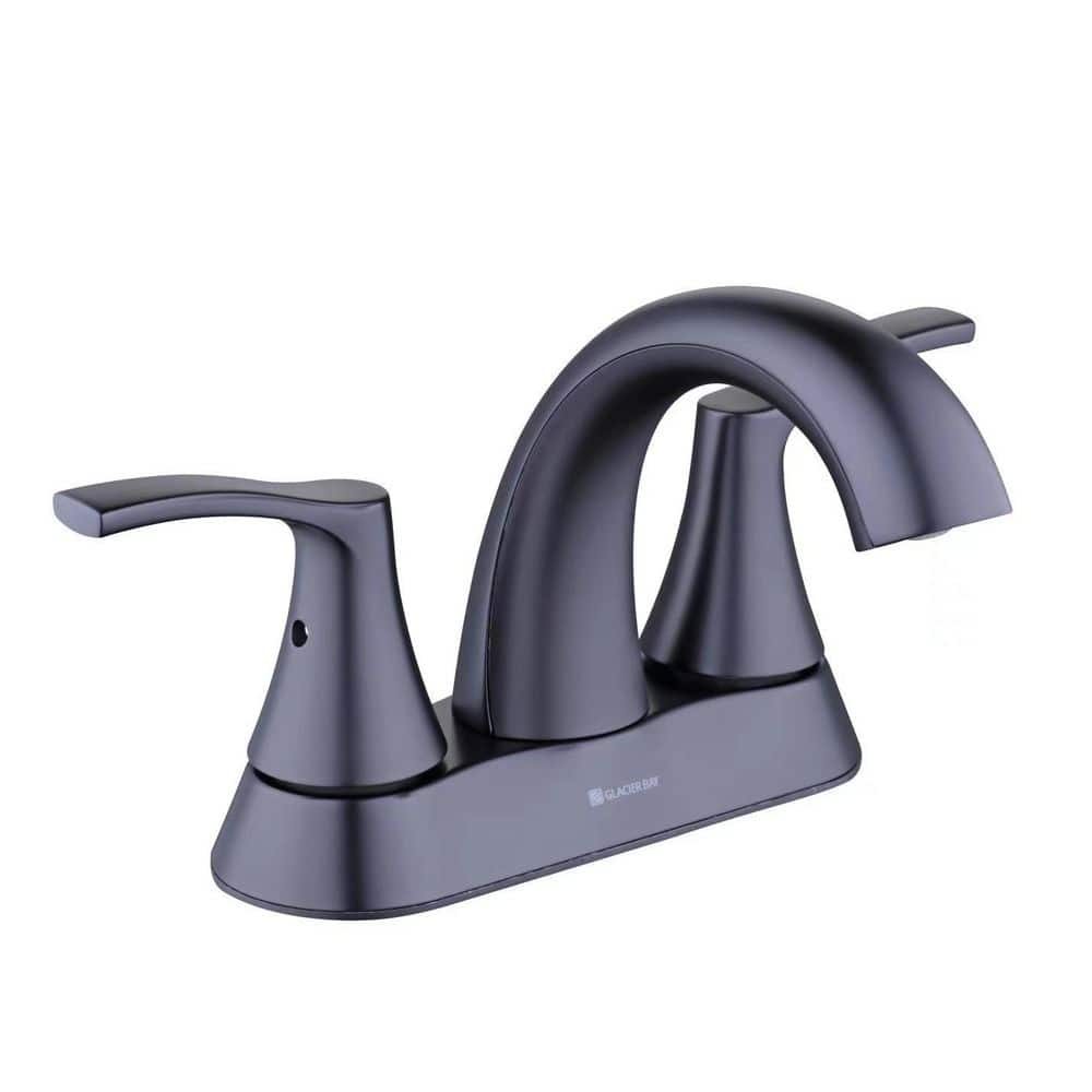 Arnette 4 in. Centerset Double-Handle High-Arc Bathroom Faucet in Matte Black - Walmart.com