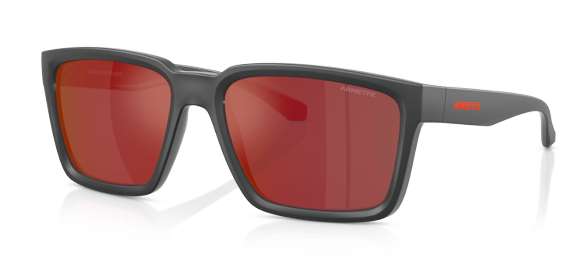 Arnette - AN 4346, Squared injected men MATTE GREY/RED ORANGE MIRRORED ...