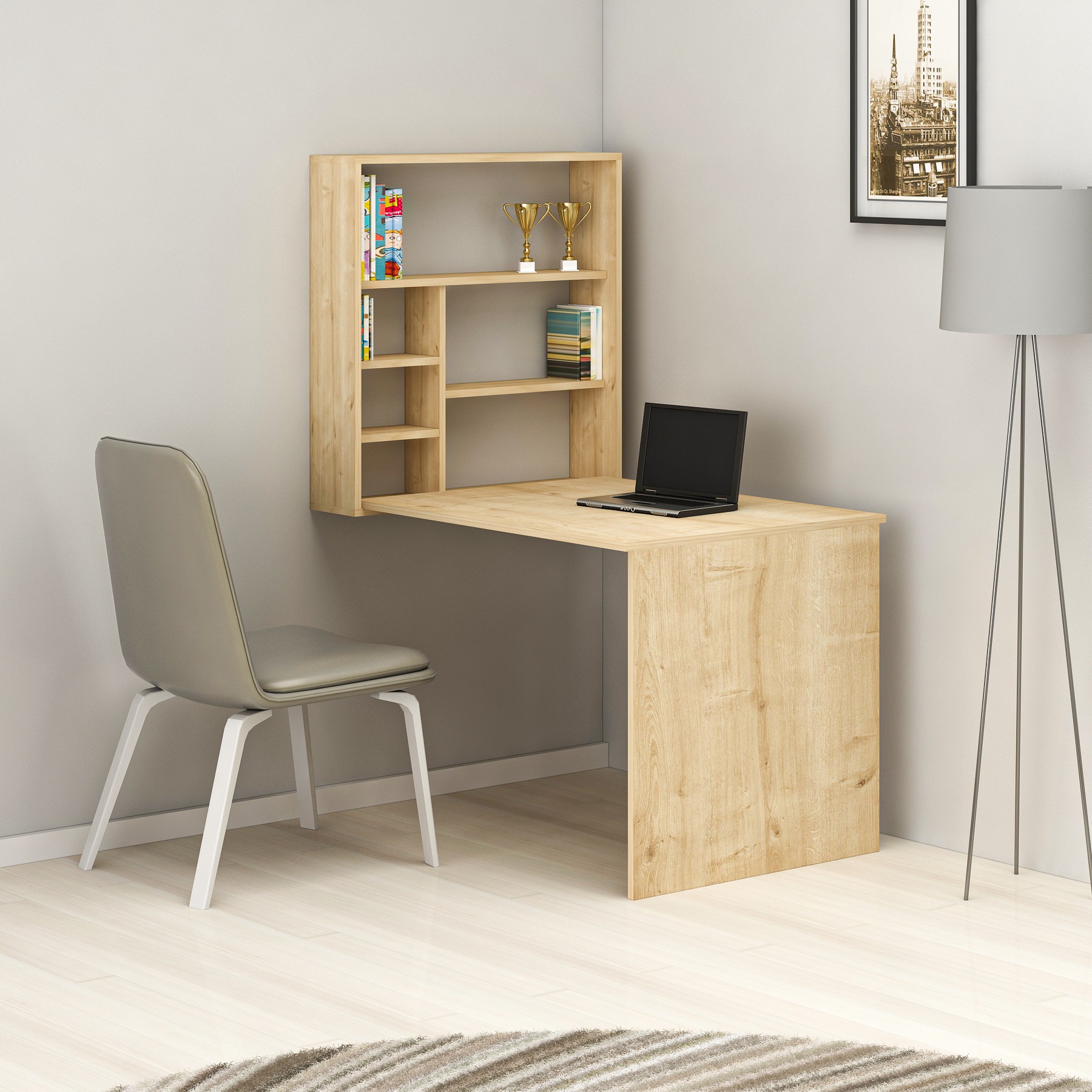 Arnetti - Sedir - Oak Study Desk - Walmart.com