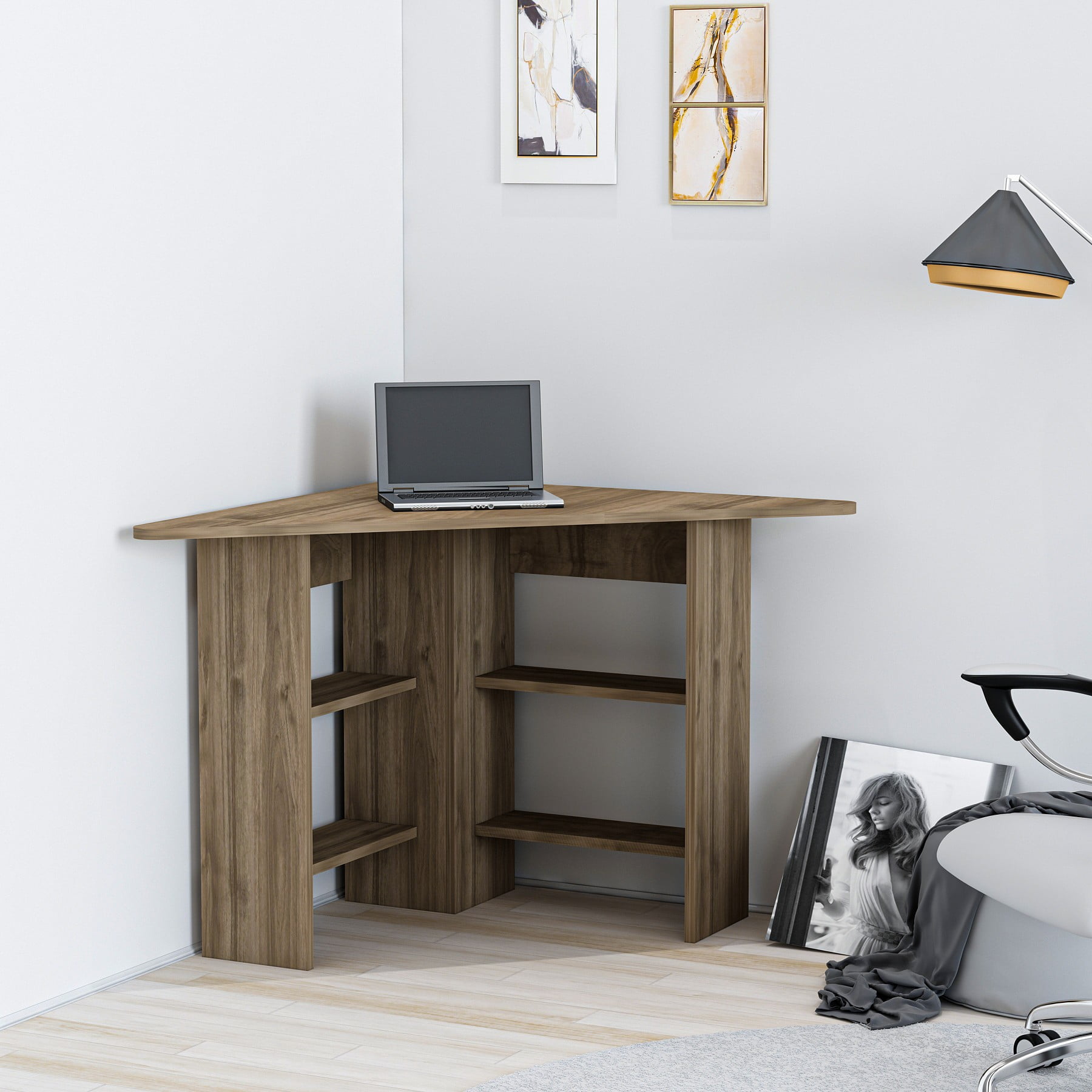 Arnetti,Walnut Particle Board,Study Desk - Walmart.com