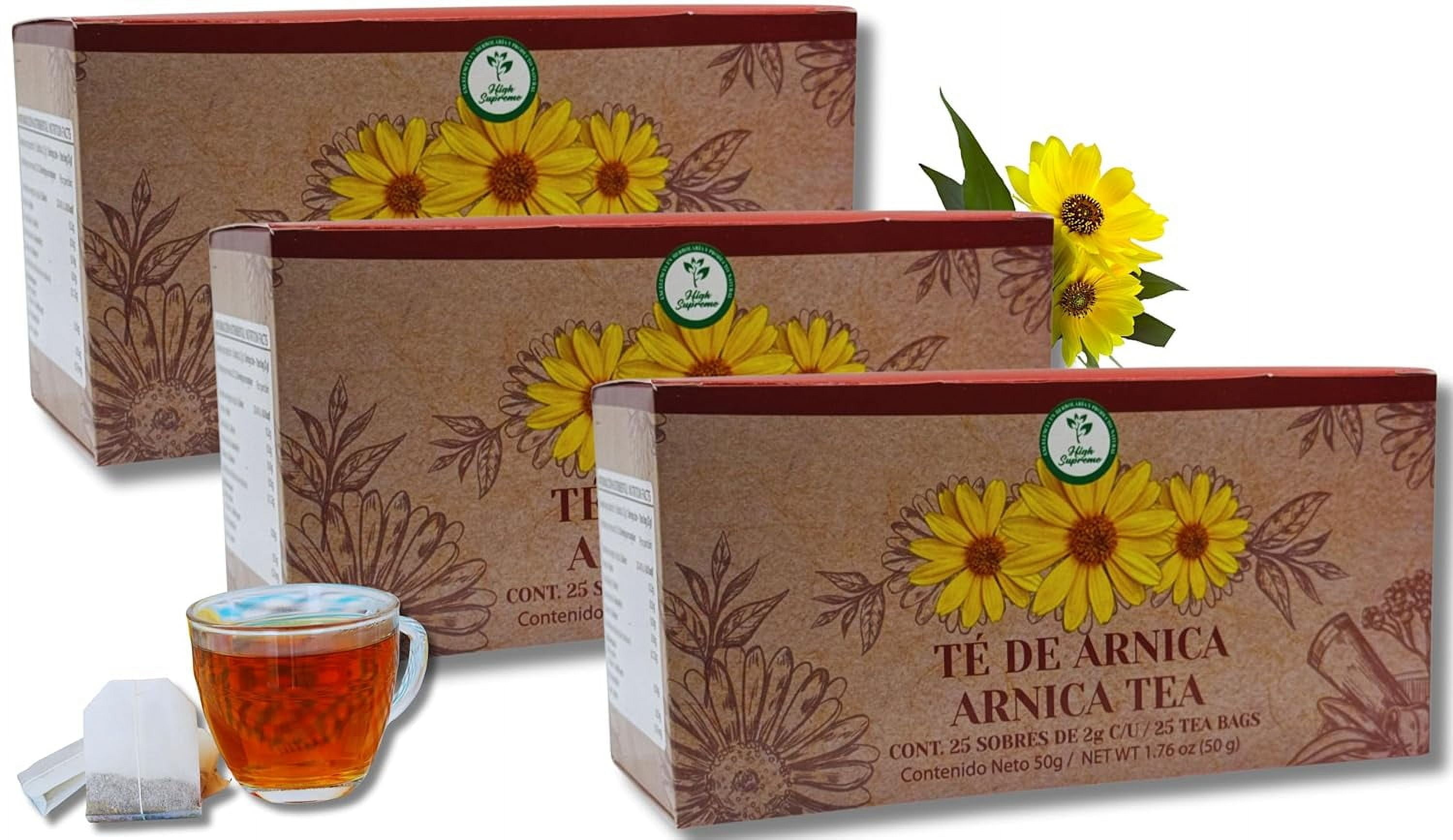 Arnica Te – 100% Natural, Vegan – 25 Arnica Tea Bags (3 Pack, 75 Total ...
