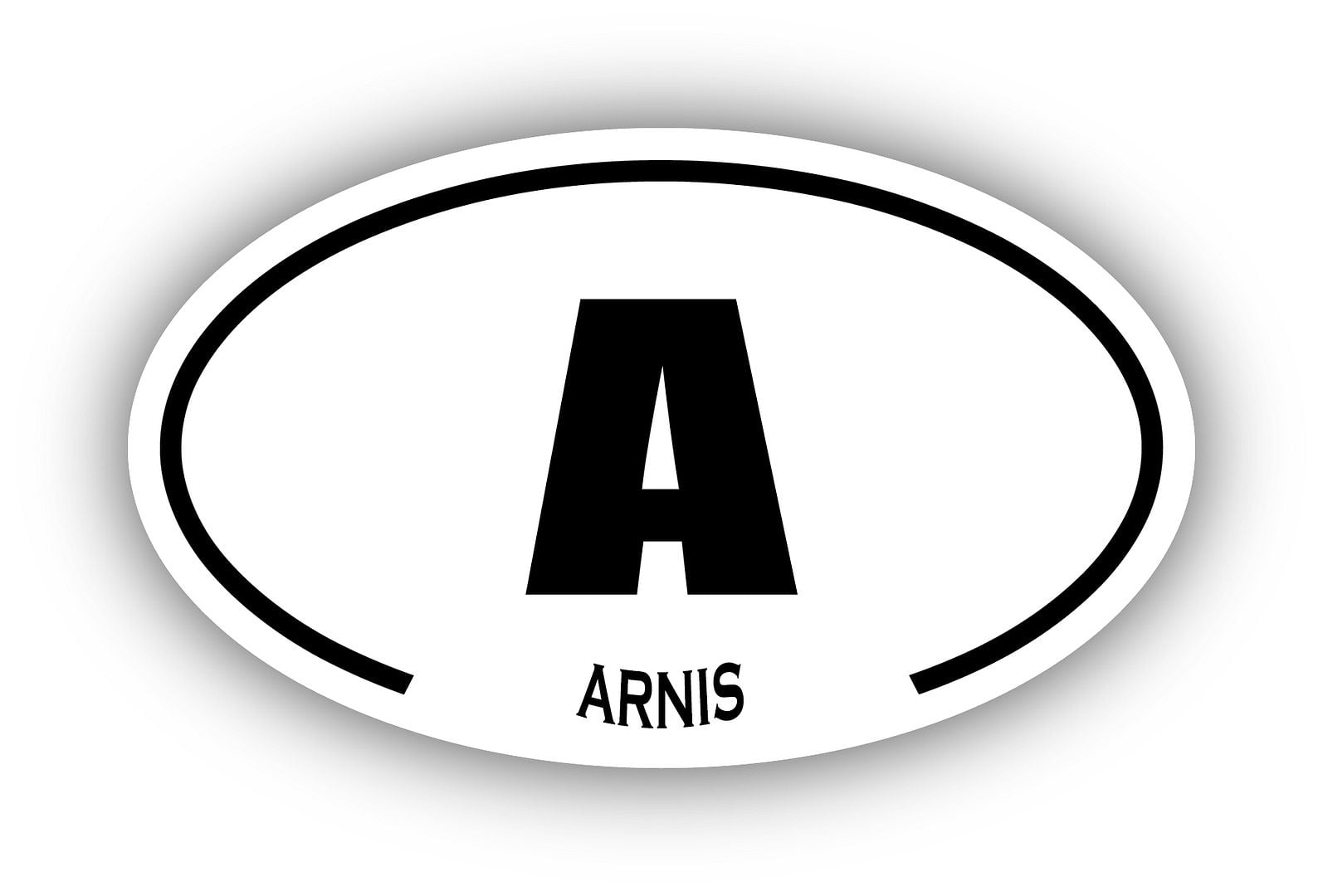 Arnis A Oval Bumper Sticker 3M Vinyl Decal 3 in x 5 in - Walmart.com