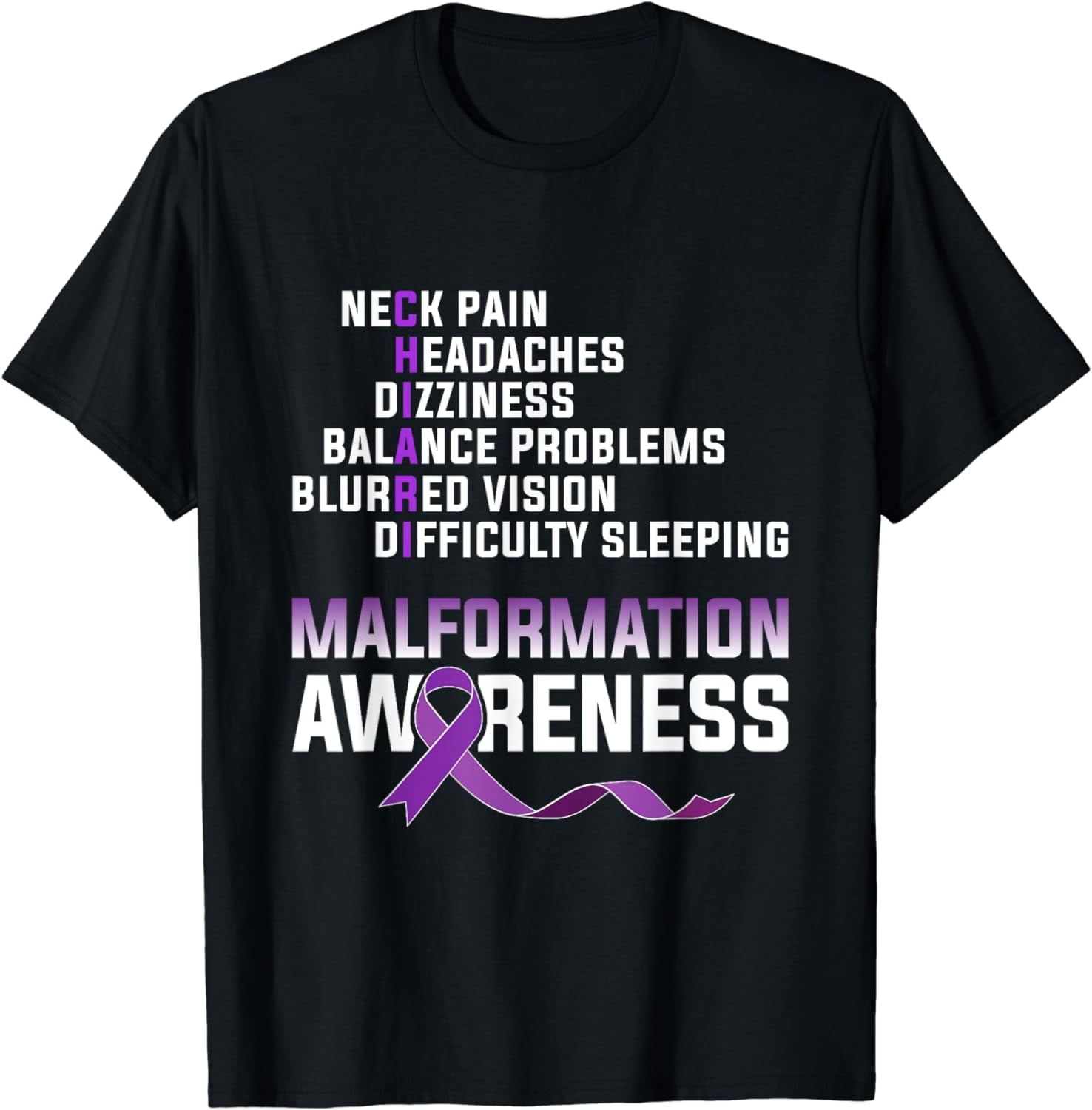 Arnold Chiari Malformation Warrior Med Survivor Awareness T-Shirt ...