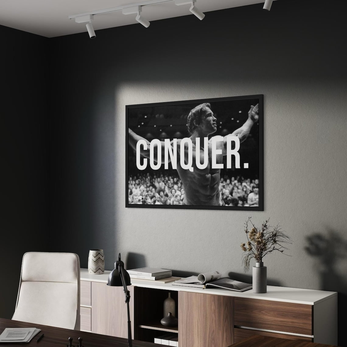 Arnold ‘Conquer Every Challenge’ Canvas Wall Art | Motivational Quote ...
