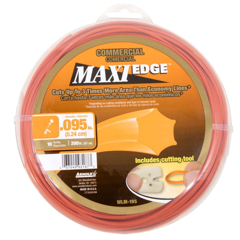 Arnold Maxi Edge Commercial Grade Trimmer Line, .095 in. Diameter, 200 ...