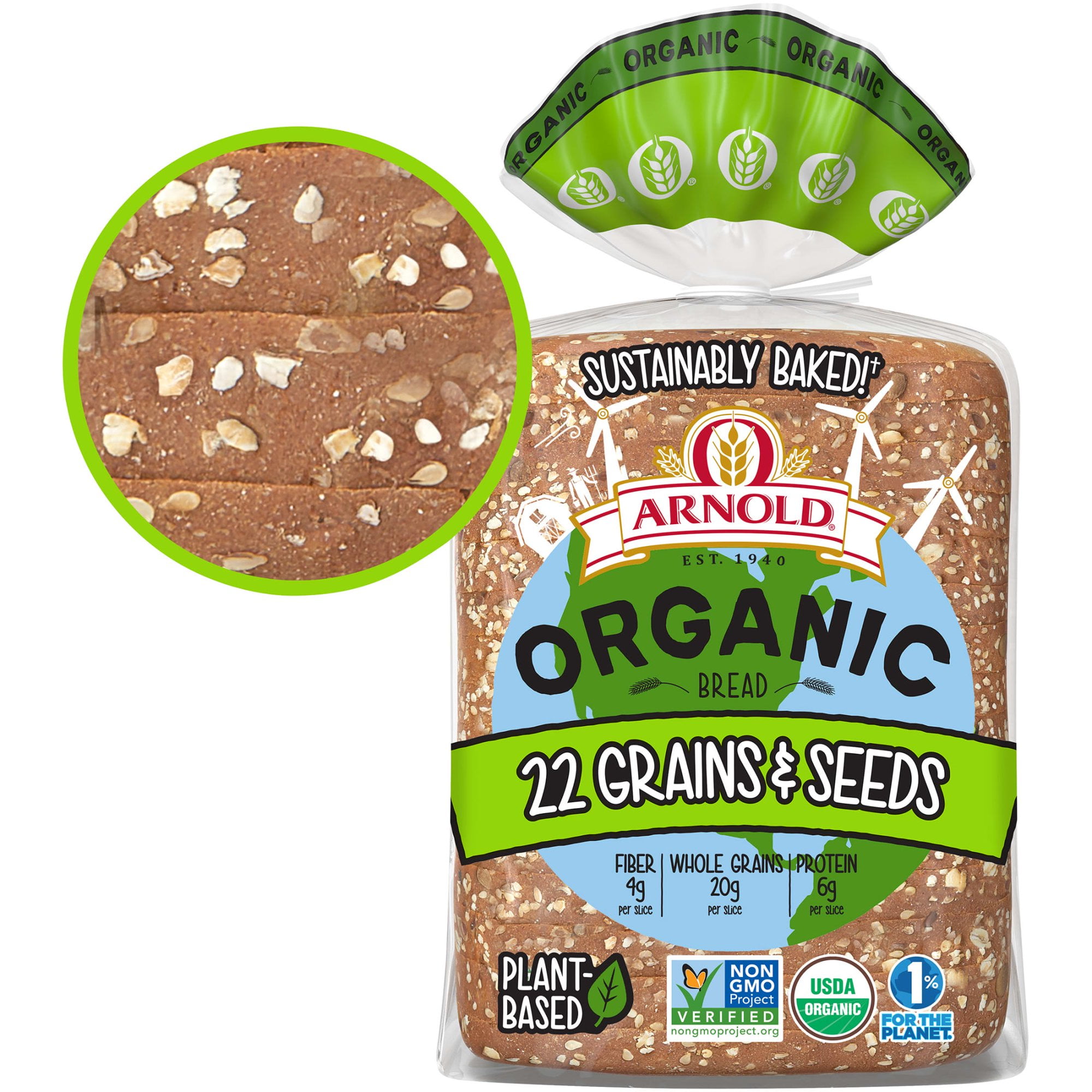Arnold Organic 22 Whole Grains and Seeds Organic Bread Loaf, 27 oz ...