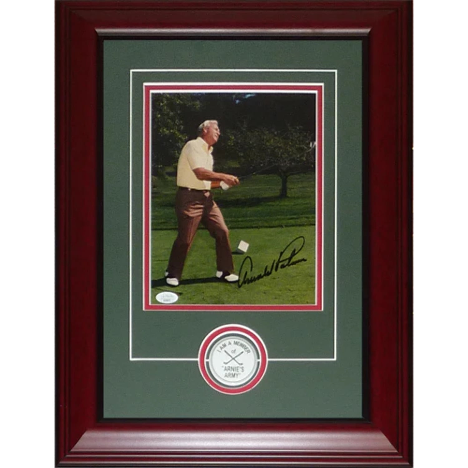 Arnold Palmer Autographed Golf 8x10 Photo Deluxe Framed with Arnie's ...
