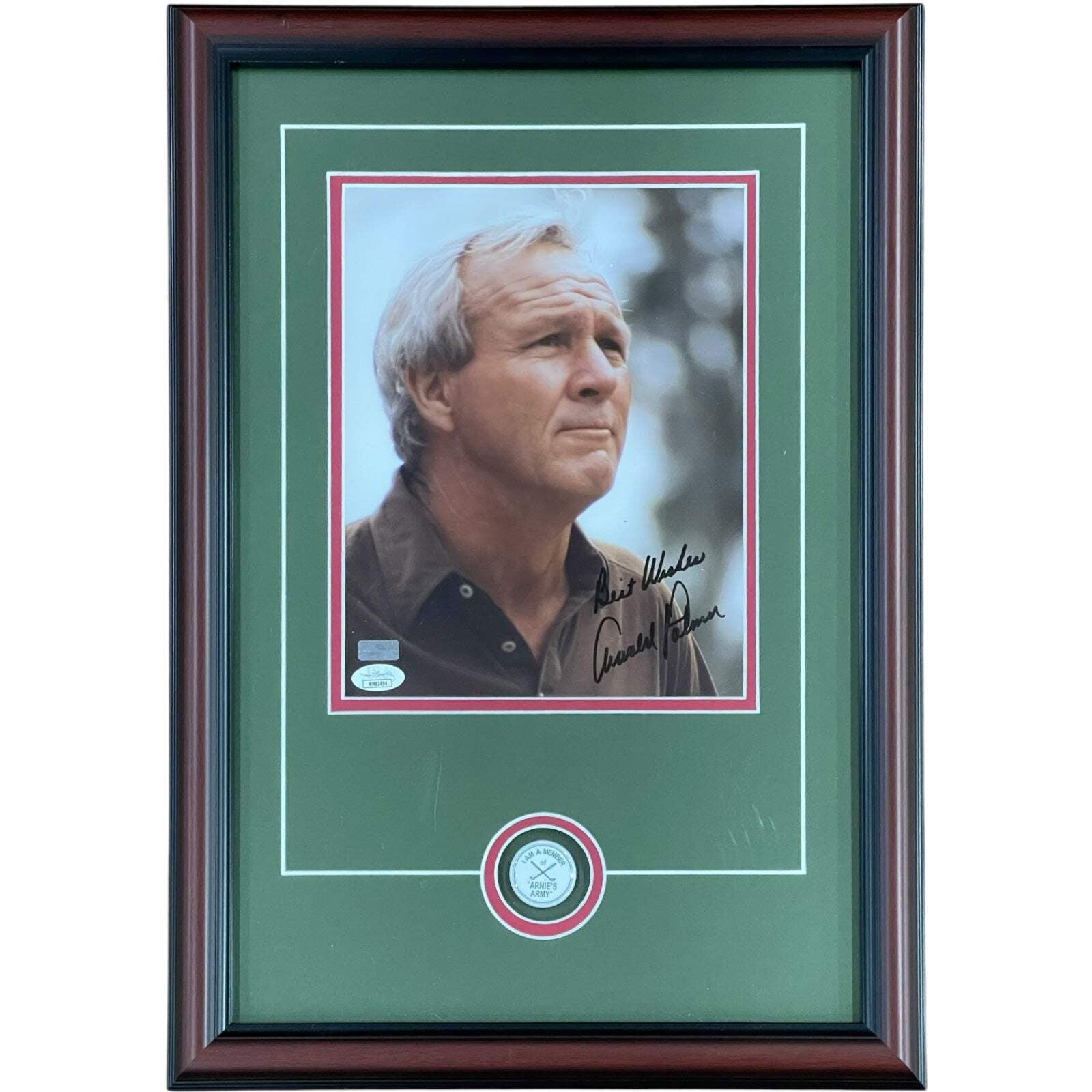 Arnold Palmer Autographed Golf 8x10 Photo Deluxe Framed with Arnie's ...