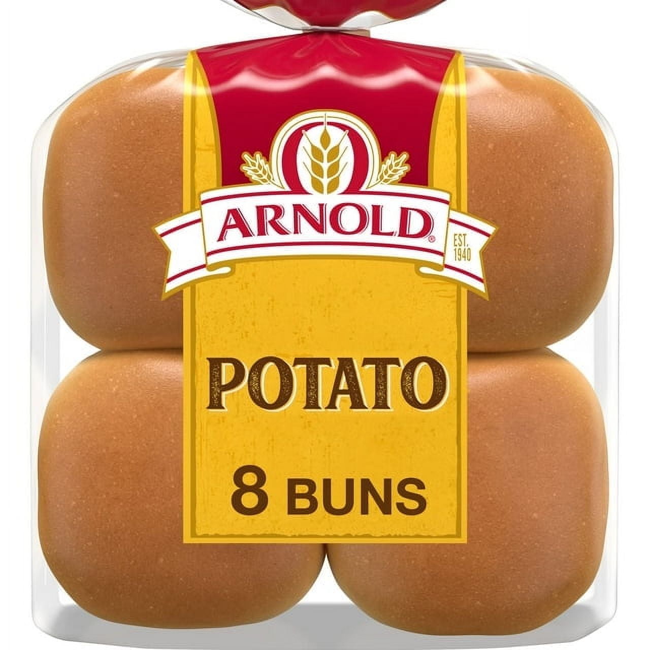 Arnold Potato Hamburger Buns 8 ct 16 oz Soft & Fluffy Buns (Pack of 4 ...