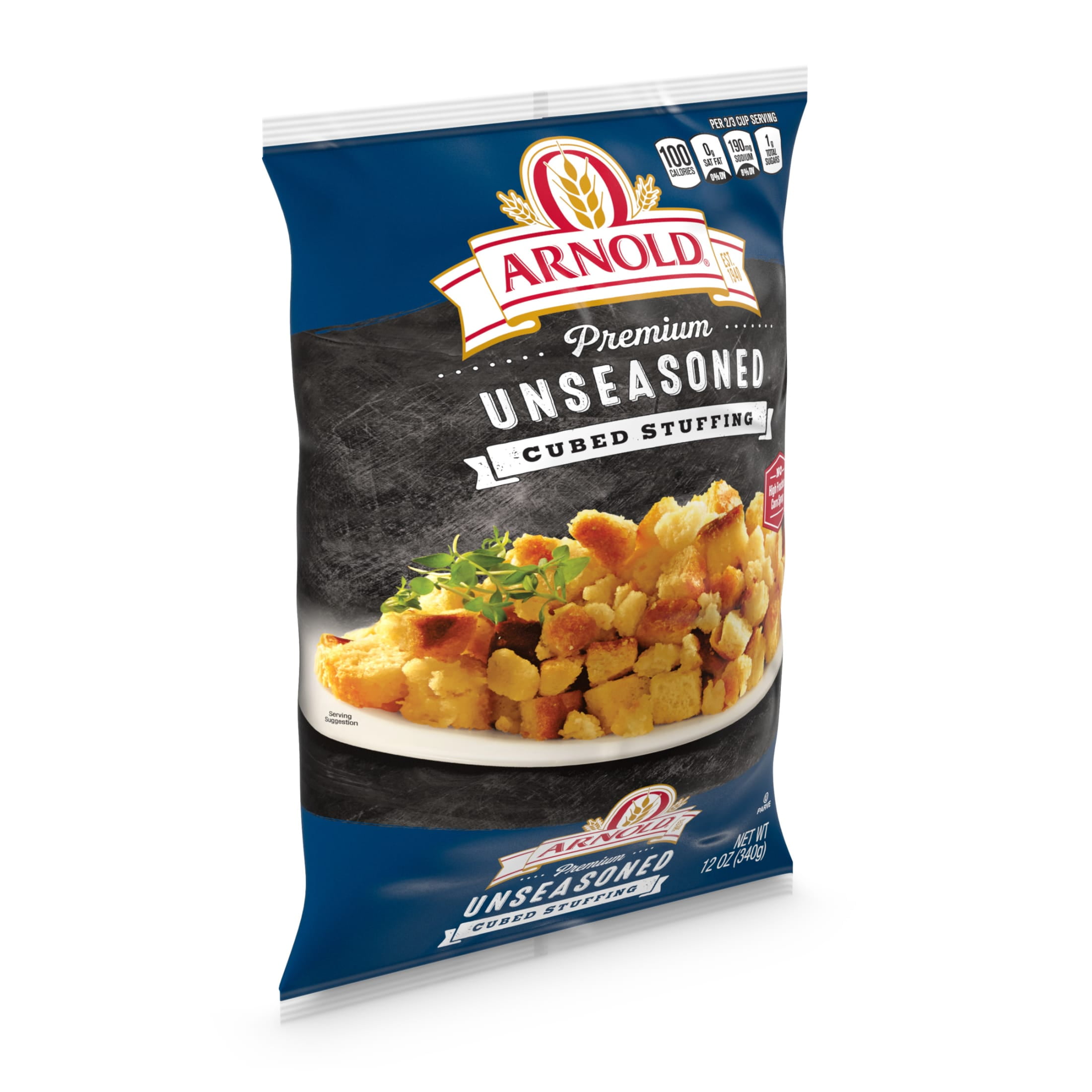 Arnold Premium Unseasoned Plain Cubed Stuffing, 12 oz, Bread Crumbs ...