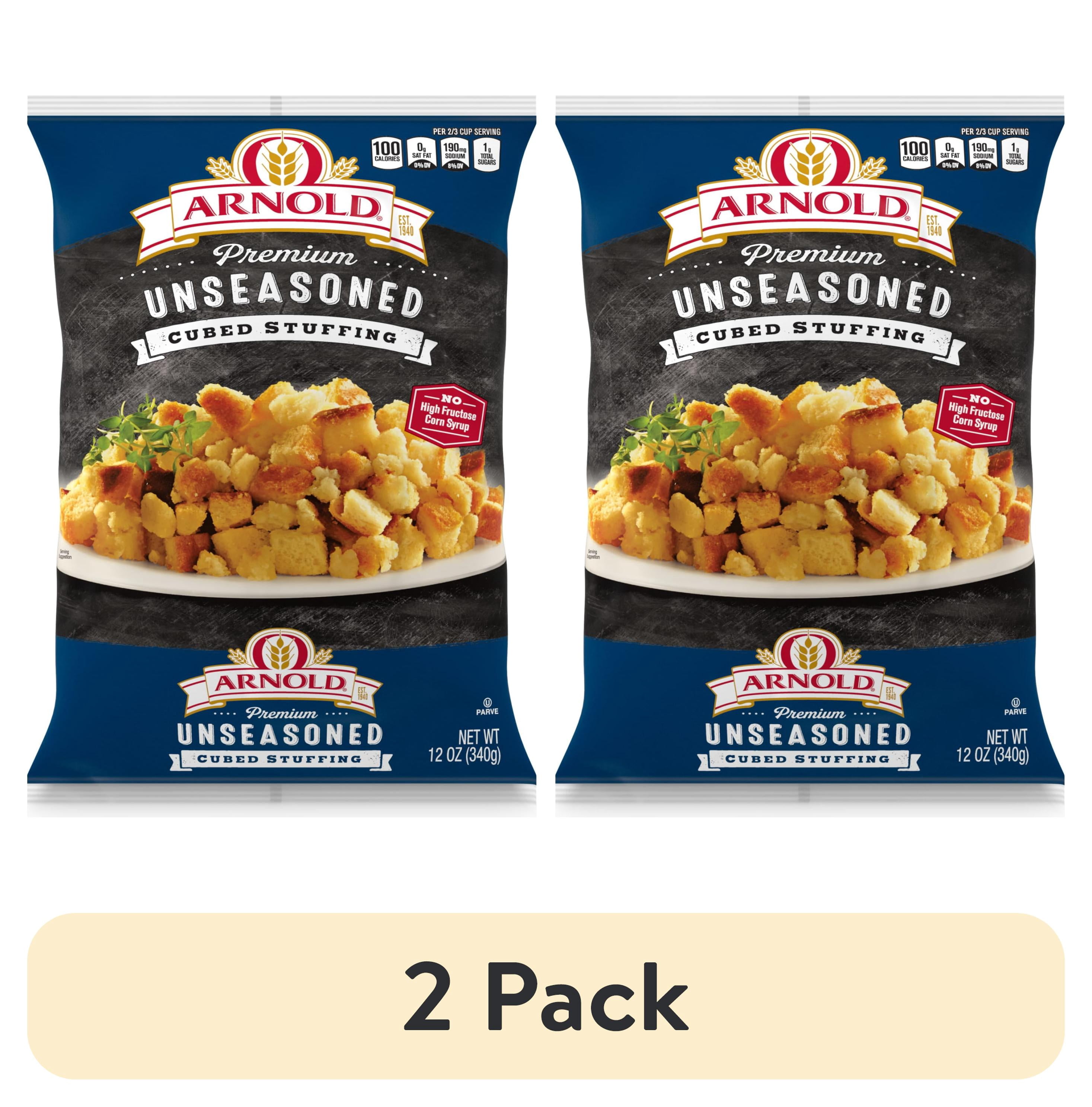 (2 pack) Arnold Premium Unseasoned Plain Cubed Stuffing, 12 oz, Bread ...