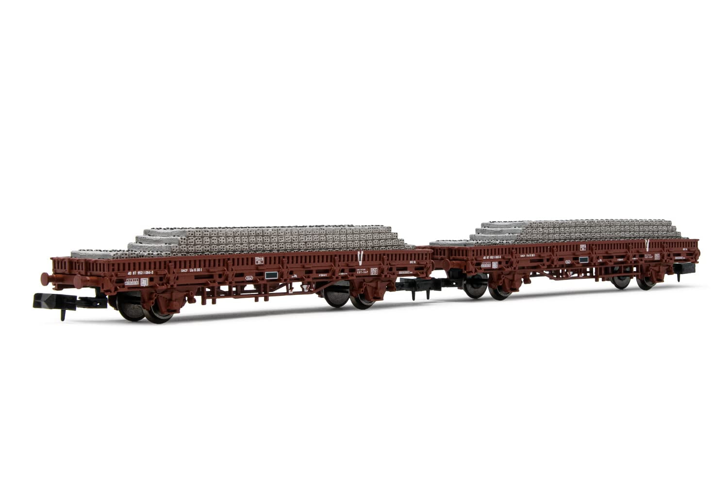 Arnold Railway - Rolling Stock HN6543 SNCF, 2-unit set, flat wagons "V ...