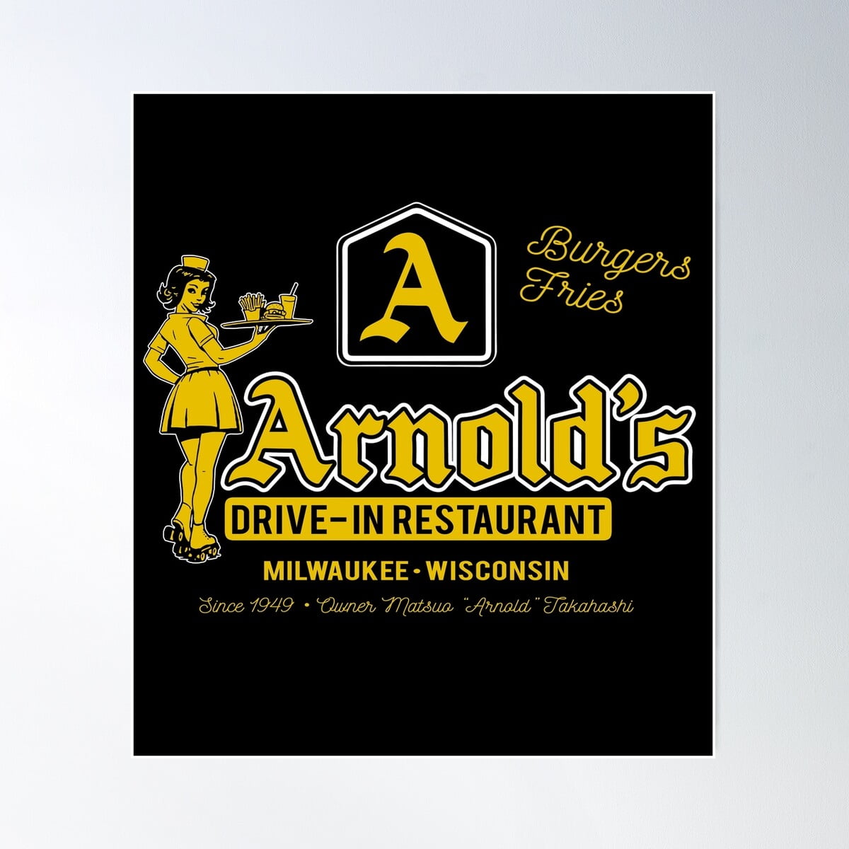 Arnold'S Drive In Restaurant Happy Days Poster Wall Art, Modern Wall ...