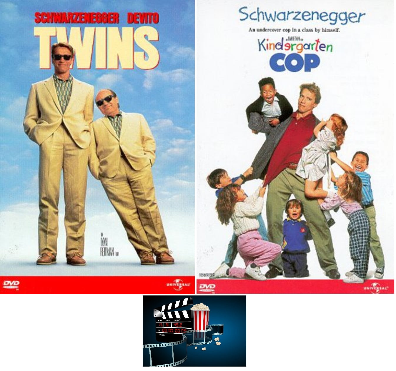 Arnold Schwarzenegger Comedy Movies: Kindergarten Cop & Twins 2 DVD Set ...
