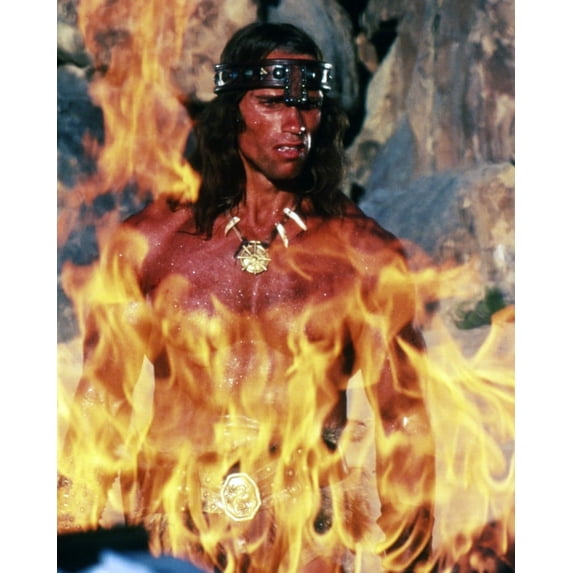 Arnold Schwarzenegger Conan The Barbarian Dramatic By Fire 24X36 ...
