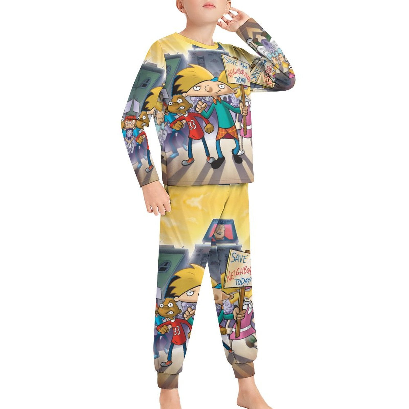 Arnold Shortman Children's Pajama Suit Cartoon Pjs Sets Long Sleeve Casual Kids Soft Sleepwear ...