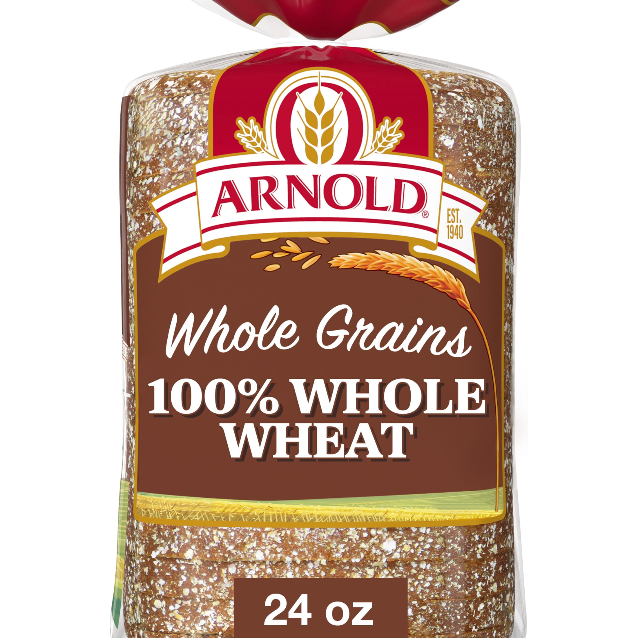 Arnold, Whole Grains 100% Whole Wheat Bread, 24 oz, Pack of 1 - Walmart.com