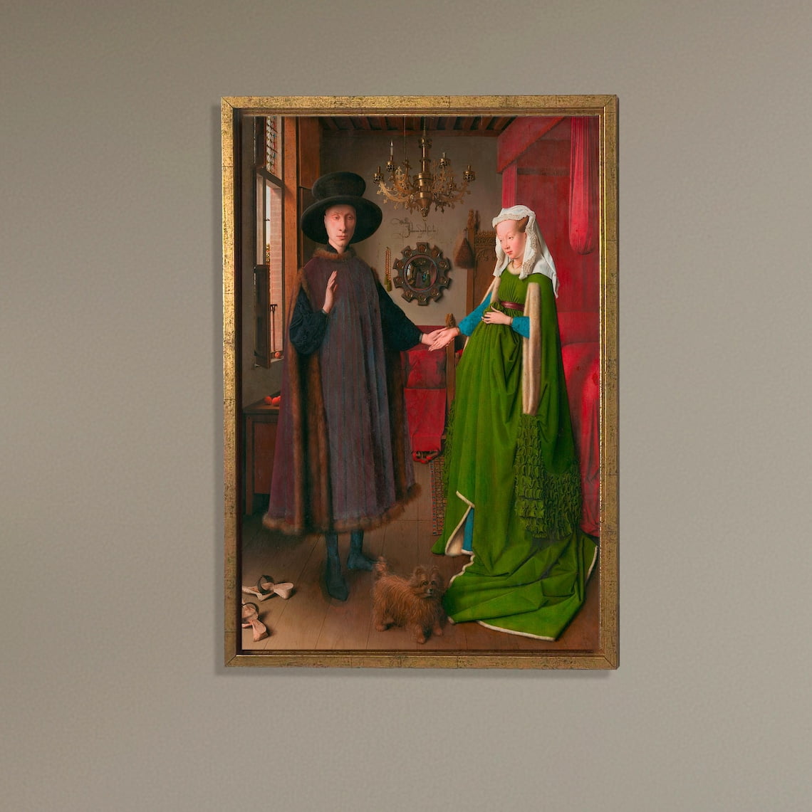 Arnolfini Portrait, Jan van Eyck Renaissance Print, Symbolic Couple ...