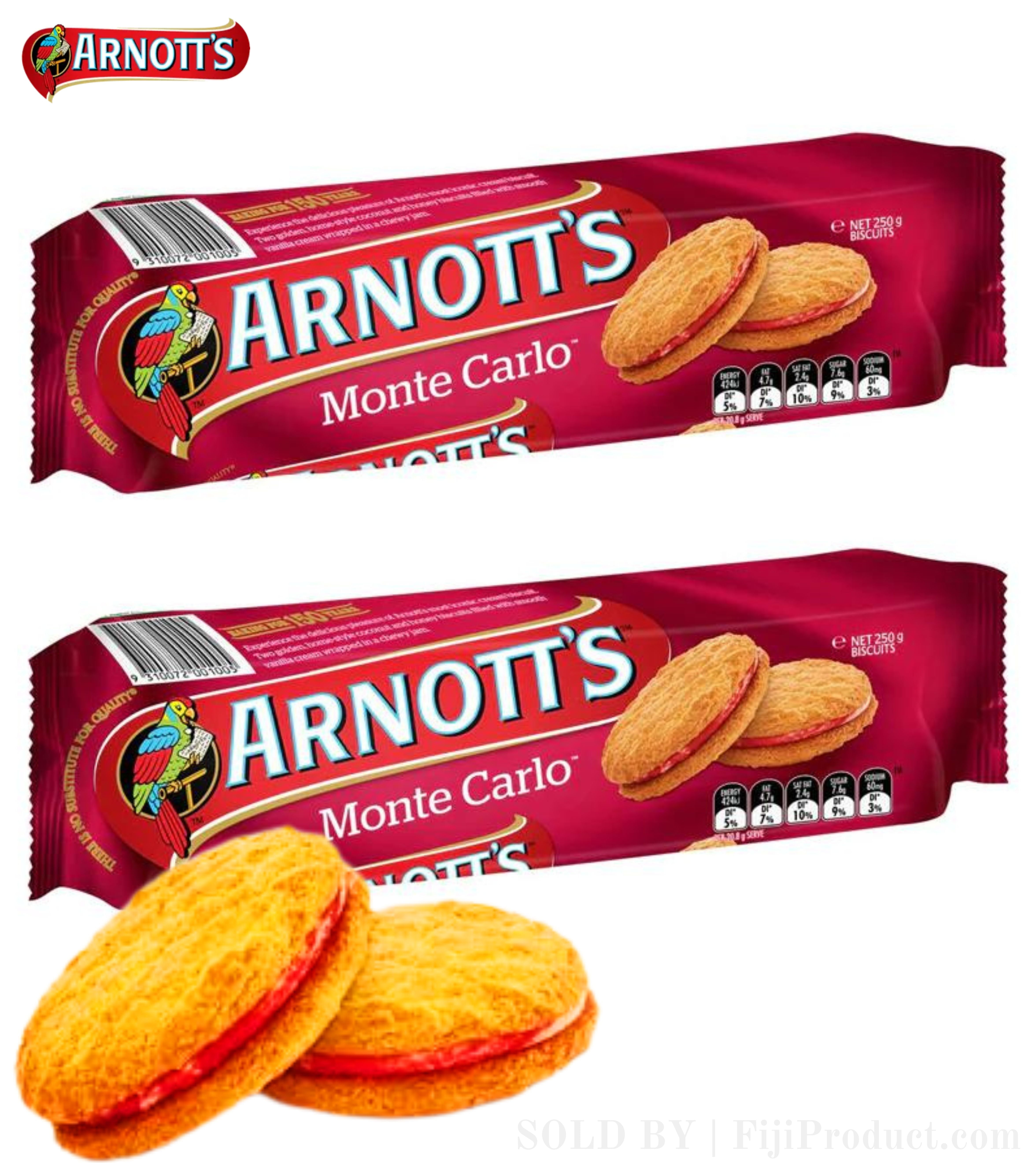 Arnott's Monte Carlo Jam & Cream Biscuits (Deal-Pack 2 x 250g EA ...